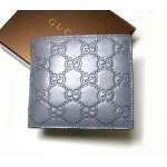 [ グッチ ] グッチシマ モノグラムレザー二つ折財布（グレー） - G-3971